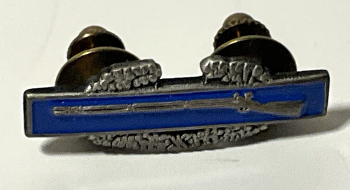 WWII US Army Pin Sterling Silver Blue Enamel Infantry Marksman Rifle ...