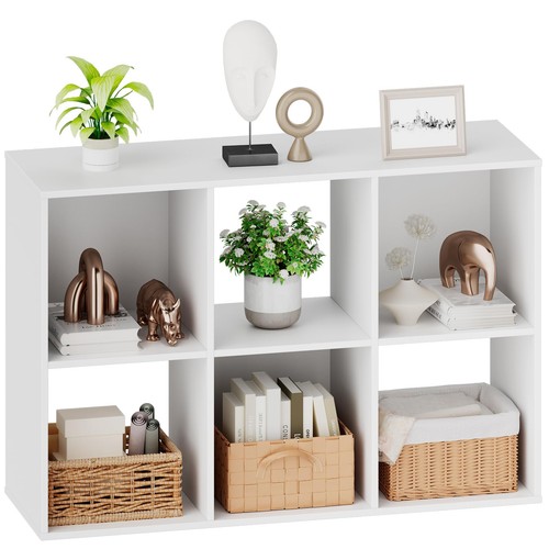6 Cube Storage Organizer - Open Cube Bookshelf with 3 Removable Back ...