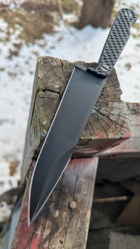 Turner CNC TCNC Adobada Double Edge DLC Coated Fixed Blade Knife | eBay