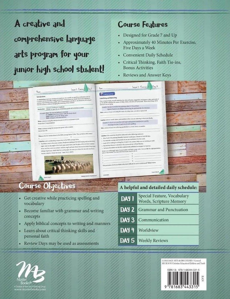 New LANGUAGE LESSONS FOR A LIVING EDUCATION Level 7 Master Books ...