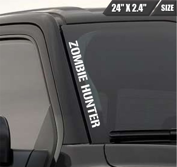 Zombie Hunter Windshield Banner Vinyl Decal Sticker Walking Dead Car ...