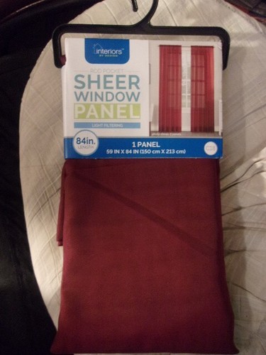 INTERIORS~ONE (1) CRANBERRY RED SHEER WINDOW PANEL~NEW/PKG~59" W X 84 ...