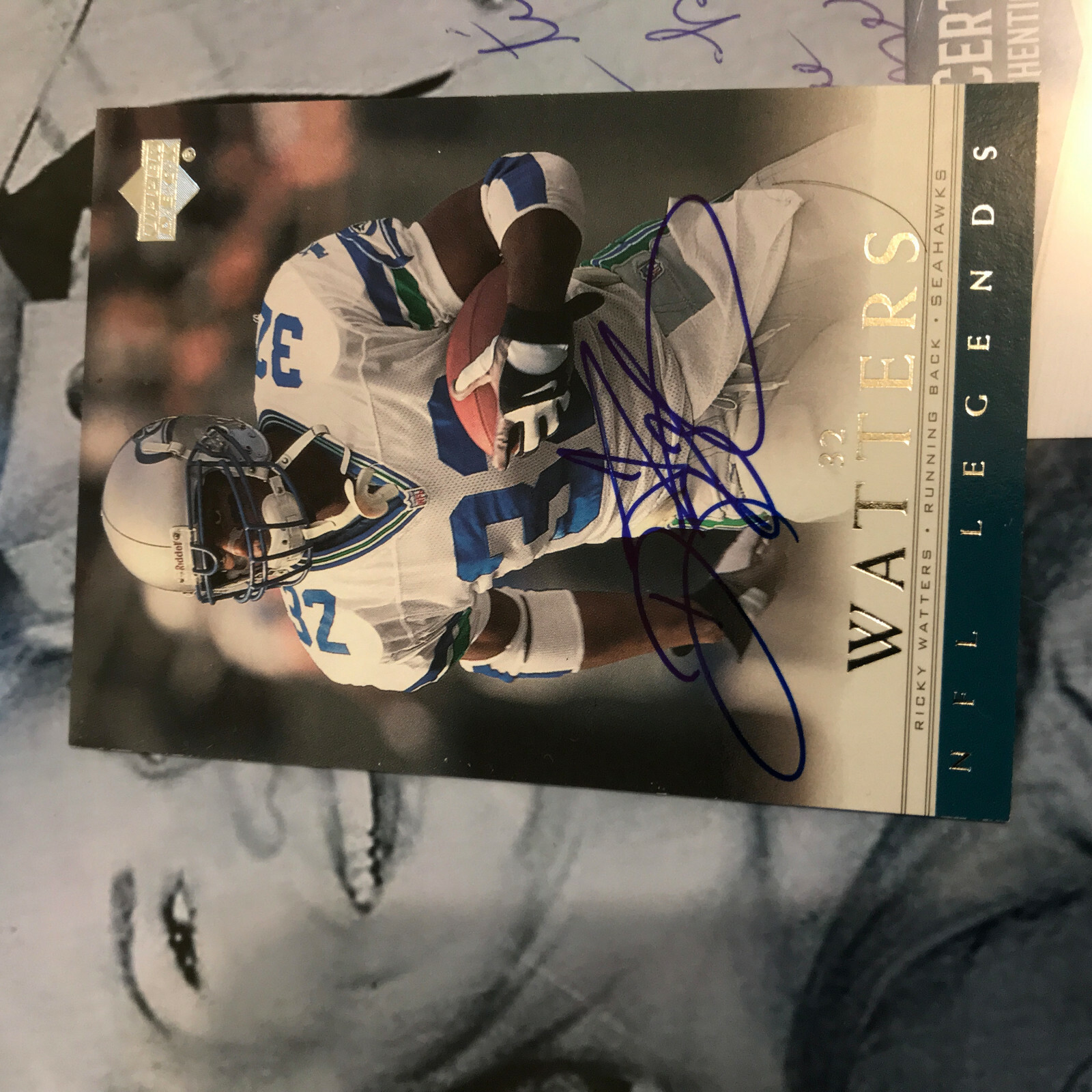 Ricky Watters auto 2009 autograph NFL Legends signed Upper Deck SP ...