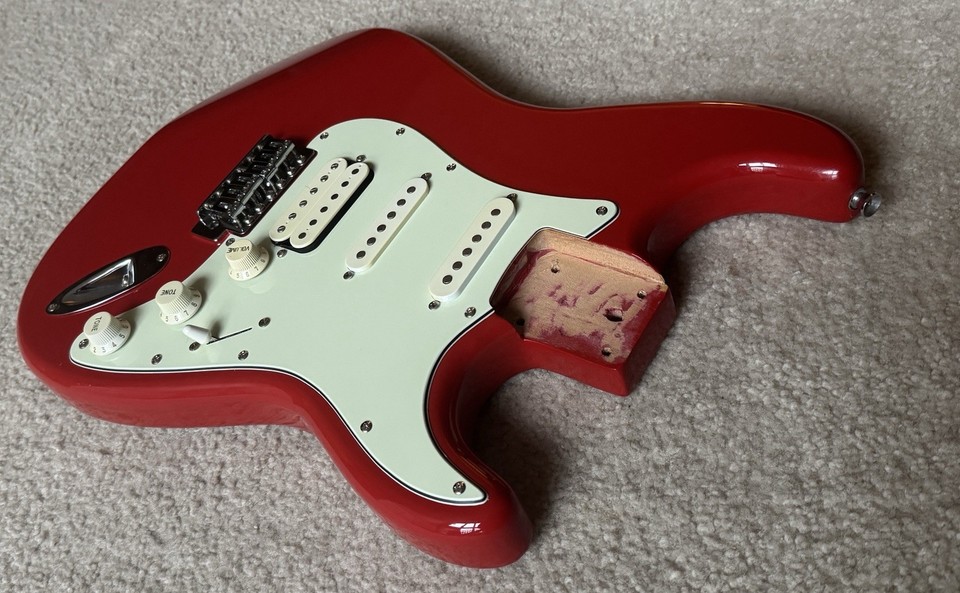 Beautiful Fender® HSS Starcaster Stratocaster Loaded Body Fiesta Red ...
