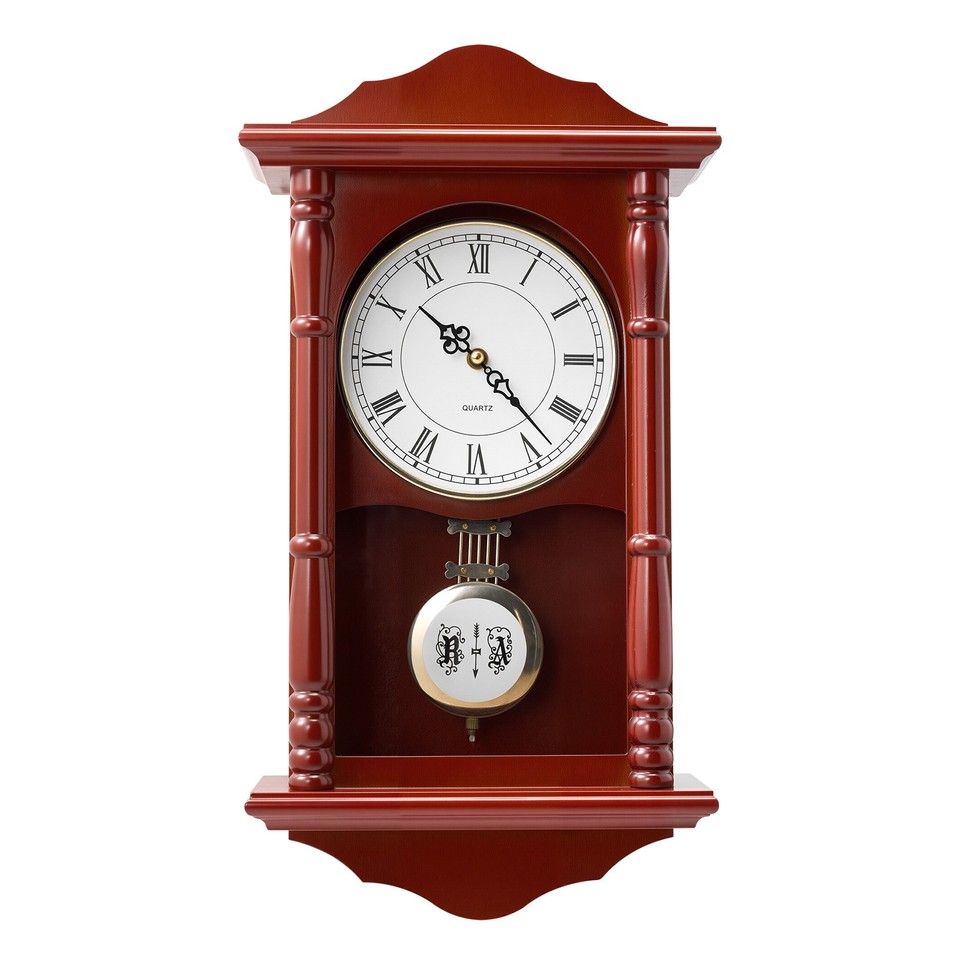 Grandfather Clock Vintage Pendulum Wall Clock 18 in with Quartz ...