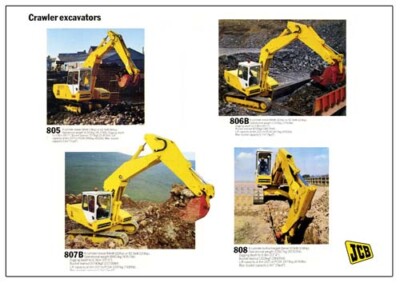 Vintage JCB 805 806B 807B 808 Digger Excavator Tractor Poster Brochure ...