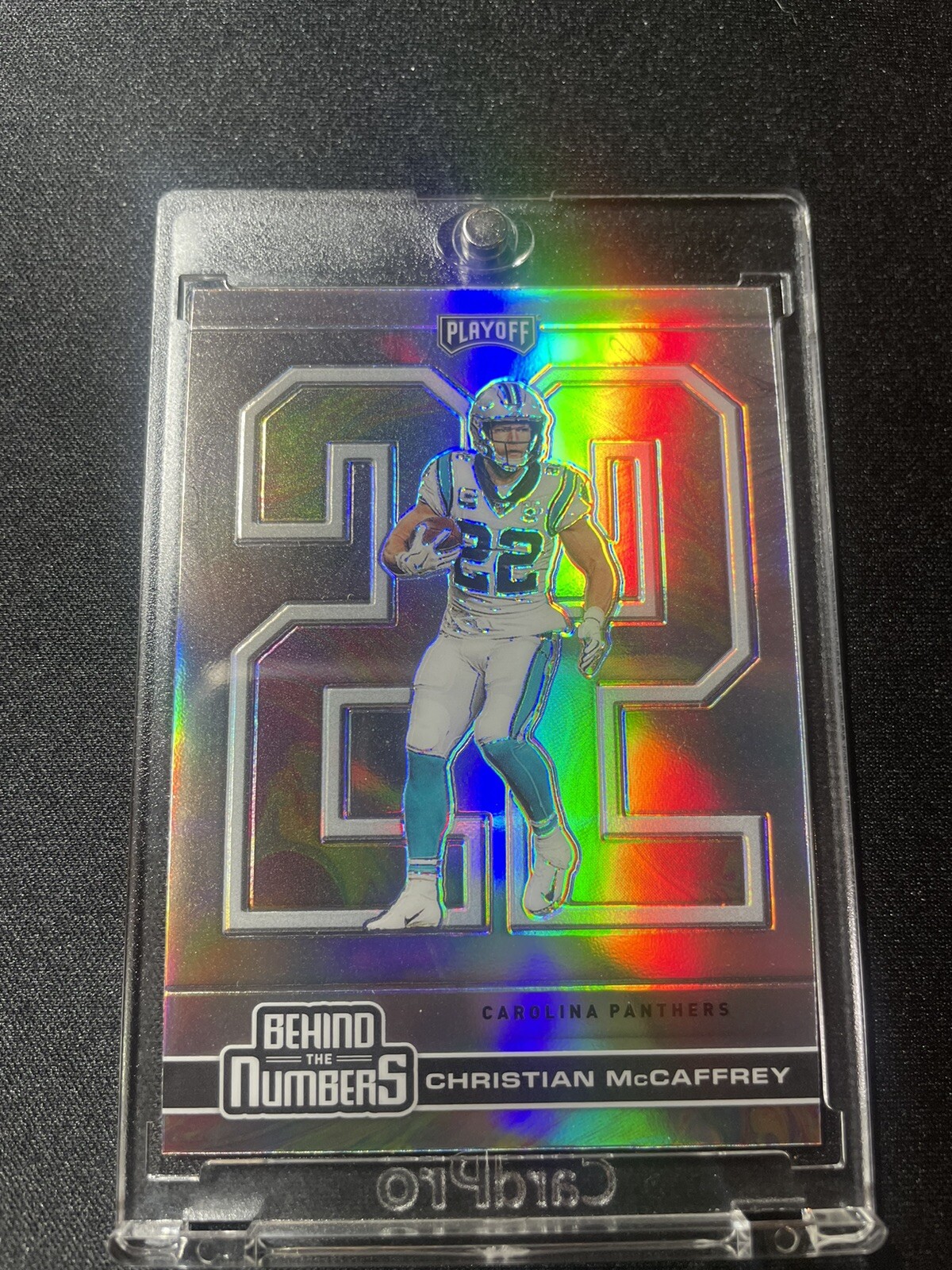 2020 Playoff Behind the Numbers Silver Prizm #23 Christian McCaffrey ...