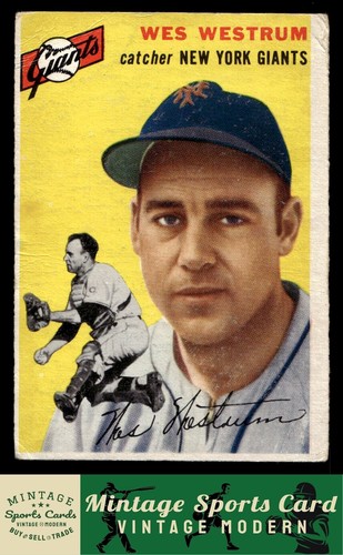 1954 Topps - Wes Westrum - #180 New York Giants | eBay