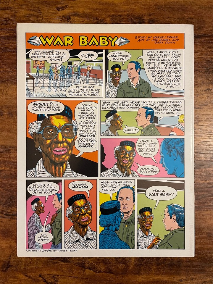 1990 HARVEY PEKAR AMERICAN SPLENDOR # 15 UNDERGROUND COMICS JOE ZABEL ...