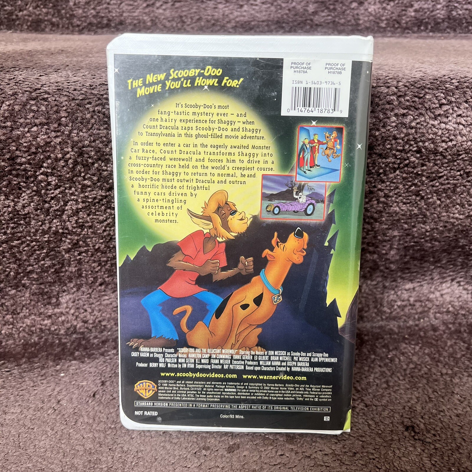 Scooby-Doo and the Reluctant Werewolf VHS 2002 Clam Shell Shaggy Hanna ...