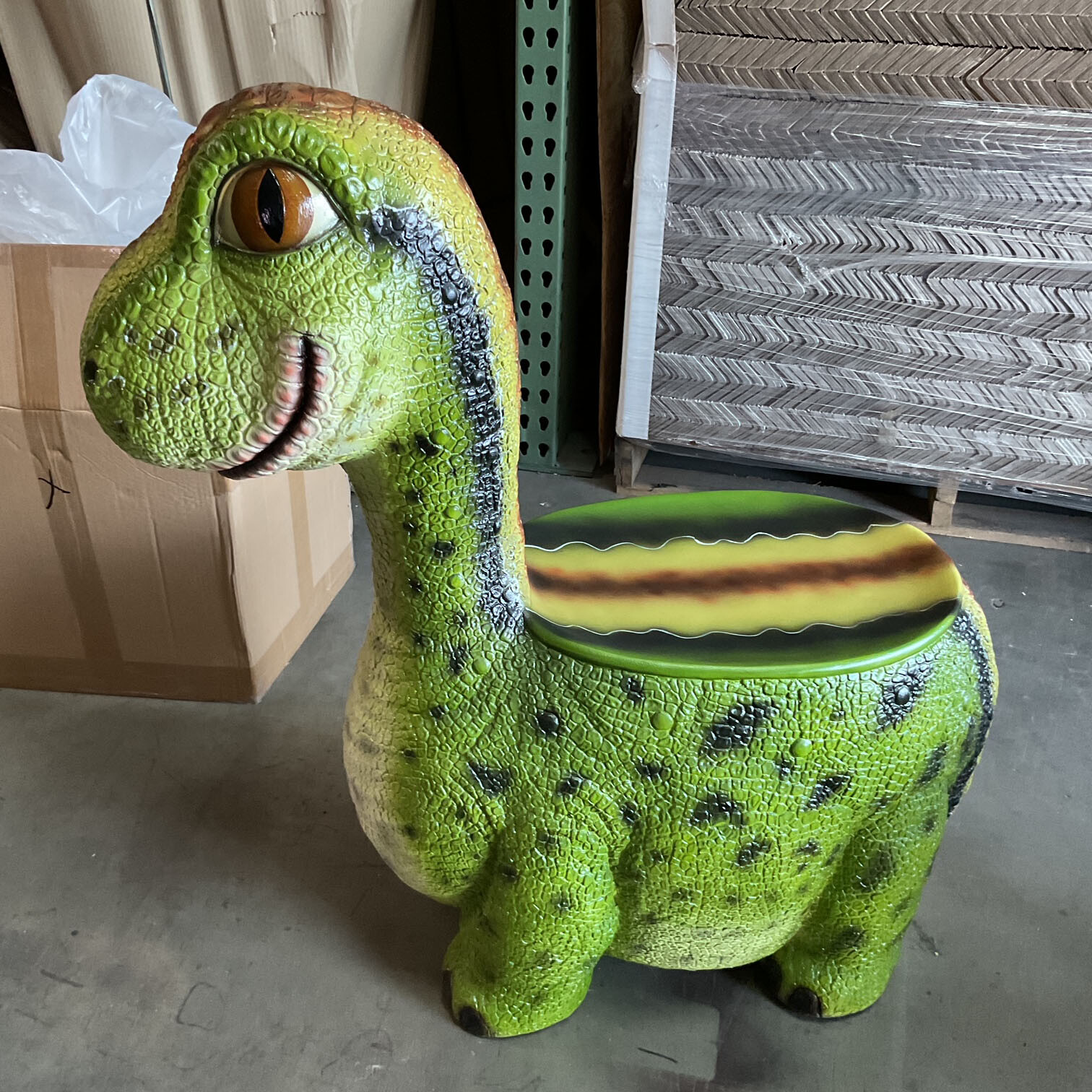 Child's Dinosaur Chair Over Sized Resin Furniture Statue Jurassic Theme ...