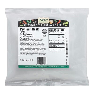 Frontier Herb Organic Psyllium Seed Husk Powder - 1 lb bag (Pack of 3 ...