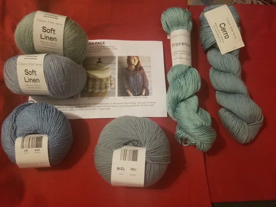 CEY Classic Elite Yarns Summer Six Pack Assorted Yarn 3 Patterns Shawl ...