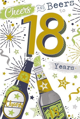 18th Happy Birthday Card Cheers & Beers to 18 Years Beer Design | eBay UK