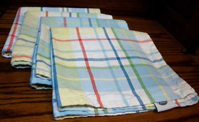 Vtg FOOD NETWORK Table Napkins (Set 4) Check Plaid Multicolor Home ...