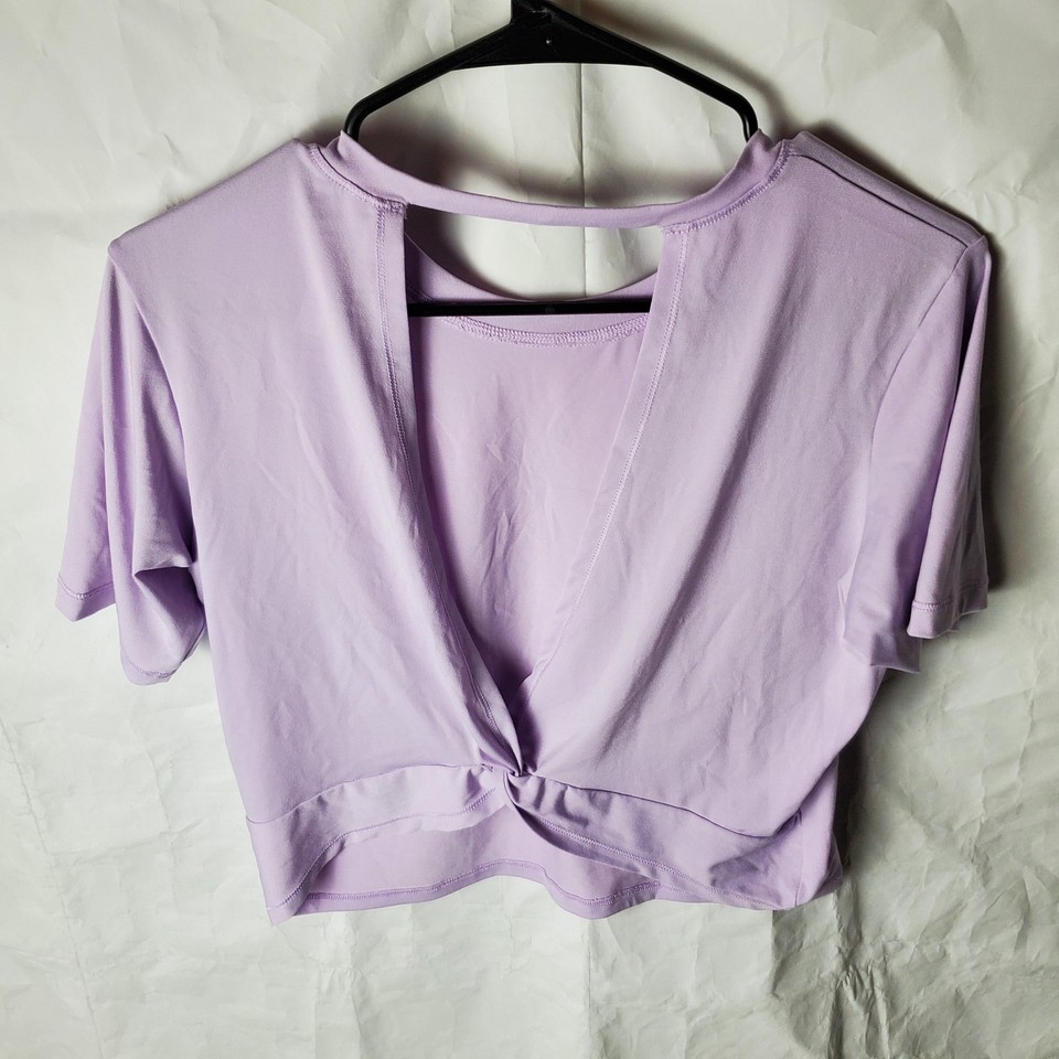 Fabletics Shirt Women's S Lavender Pia Powertouch Light Twist Back Tee ...