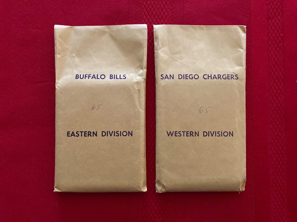 1965 APBA AFL football card set + revised QB ratings / OOP / Lowe ...