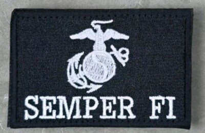 SEMPER FI MARINES USMC MARINE CORPS INSIGNIA BLACK TACTICAL MILITARY ...