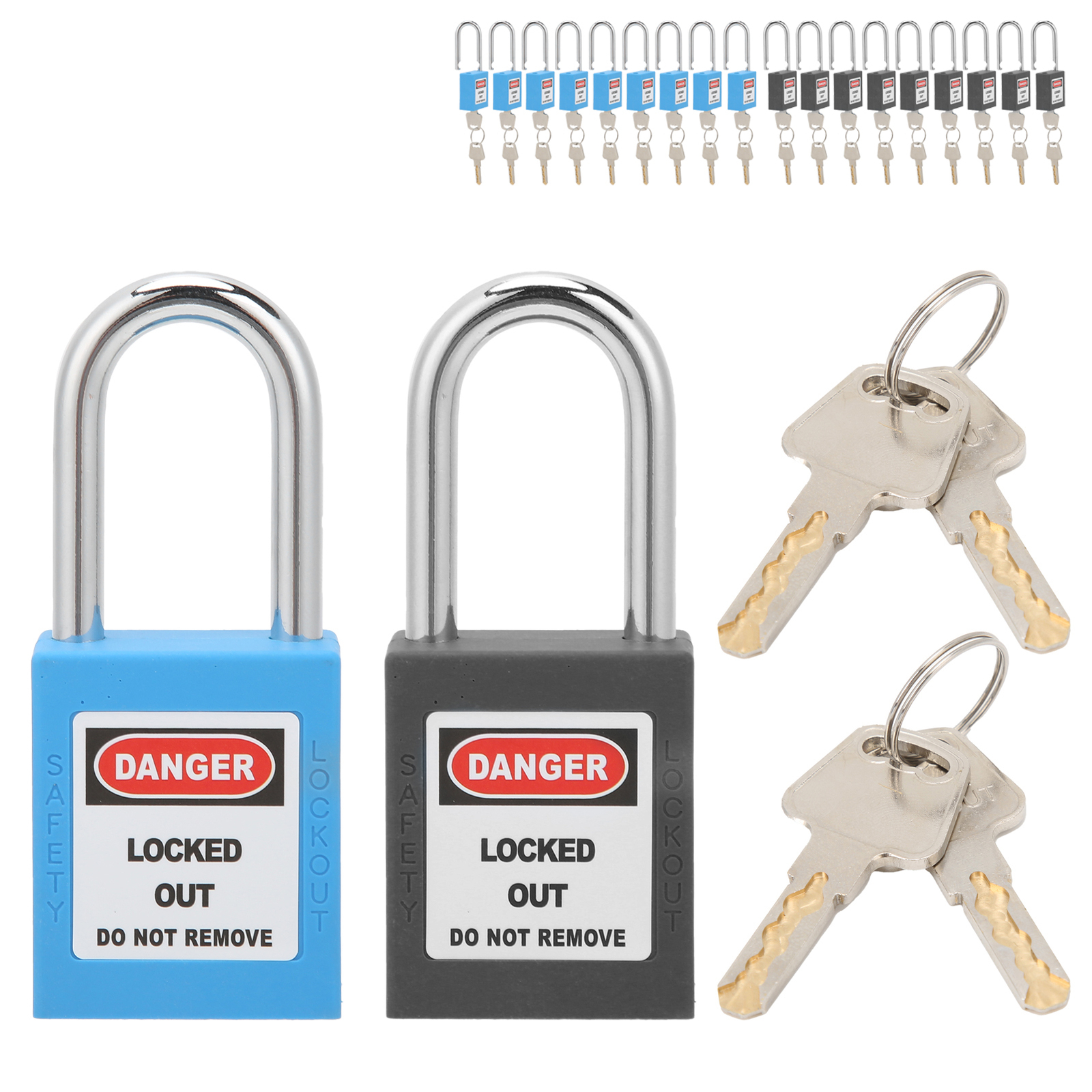 10 Sets 1.5in Safety Padlocks Steel Beam Insulated Anti Corrosion Lock ...