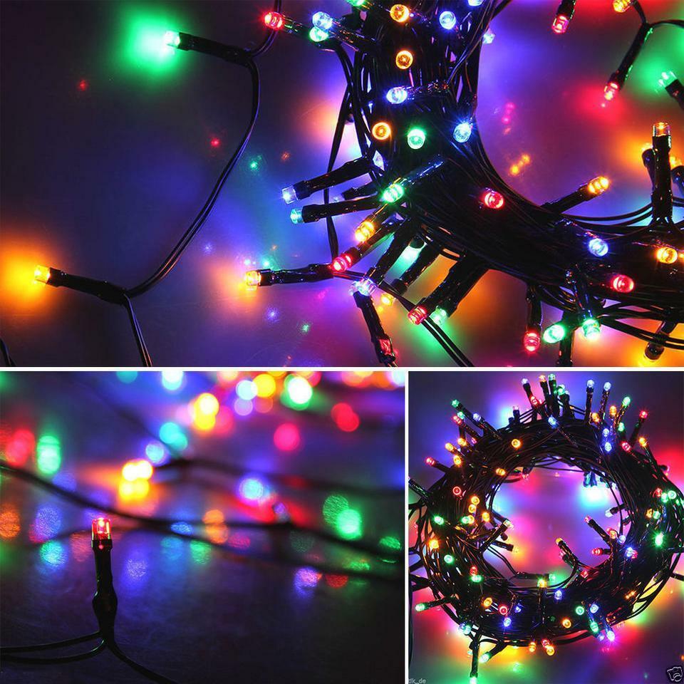 LED Christmas Light Chain 58.9M Connectable Dark Green Cable - 3 Colour ...