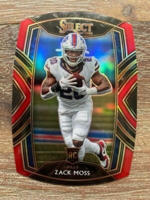 2020 Panini Select Zack Moss RC Rookie #269 Club Level Red Die Cut ...