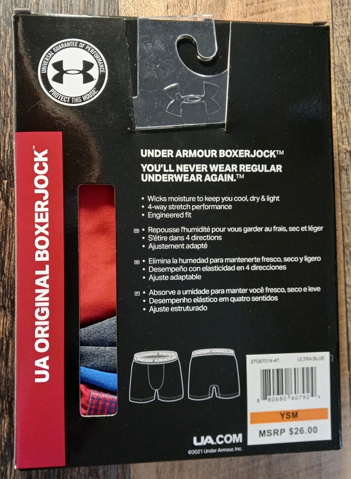 Youth Boy Size YSM 3-Pack Boxer Jock Brief Under Armour New in Box | eBay