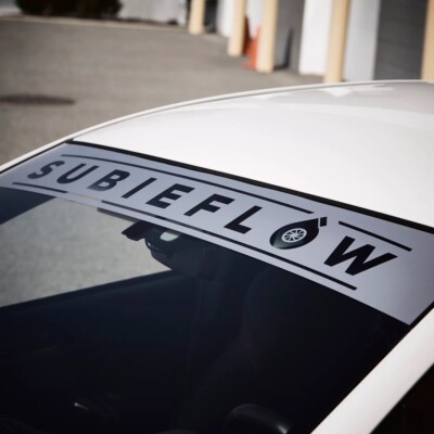 SubieFlow Silver Banner reverse cut Visor Decal for windshie stickers ...