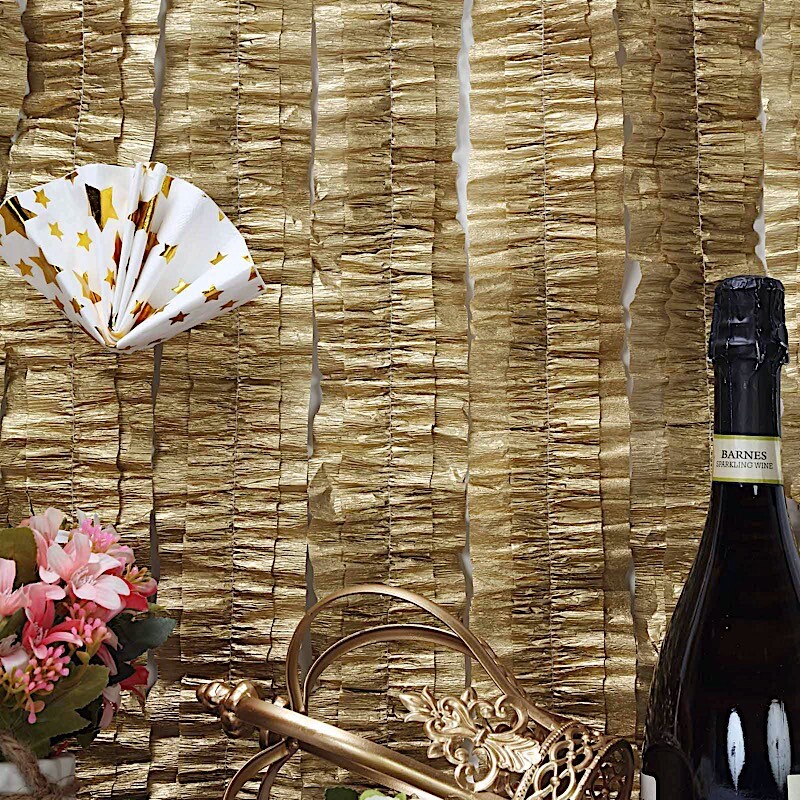 GOLD 28 ft long Ruffled Tissue Paper Garlands Party Wedding Events ...