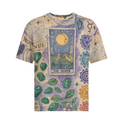 Tarot Card Mystical Oversized 100% Cotton Tee Shirt T-Shirt Occult ...