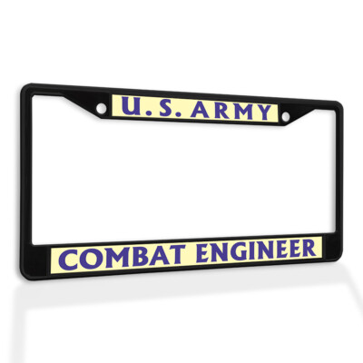 Metal License Plate Frame Vinyl Insert U.S. Army Combat Engineer | eBay