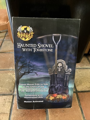 2016 Spirit Halloween Haunted Shovel Tombstone Animatronic With Box ...