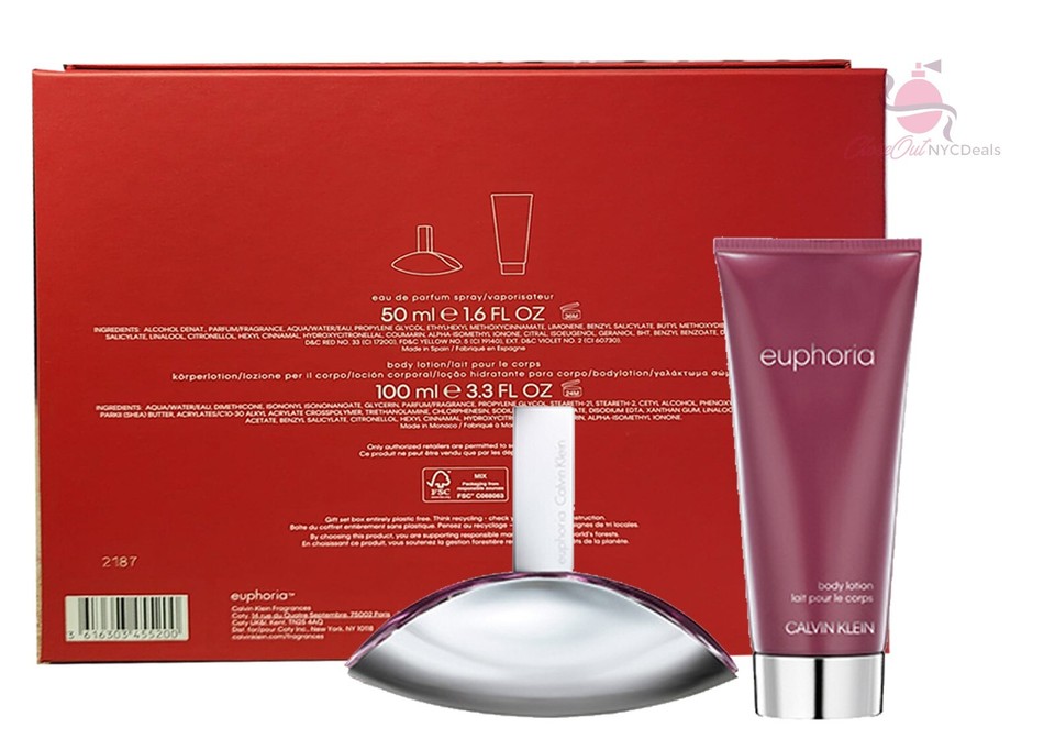 Euphoria by Calvin Klein for Women - 1.7 oz / 50 ml EDP Spray + 3.3oz ...