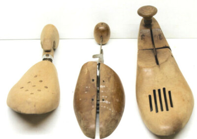 3 pc Vintage Antique Wood Shoe Foot Feet Forms Trees Stretcher W ...