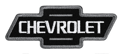 Chevrolet Bowtie Emblem Embroidered Patch Black/Dark Gray Iron-On Sew ...