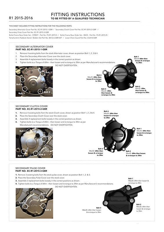 Pulse Timing Case Cover Protector Guard For Yamaha R1 R1M R1S 2015-2022 ...