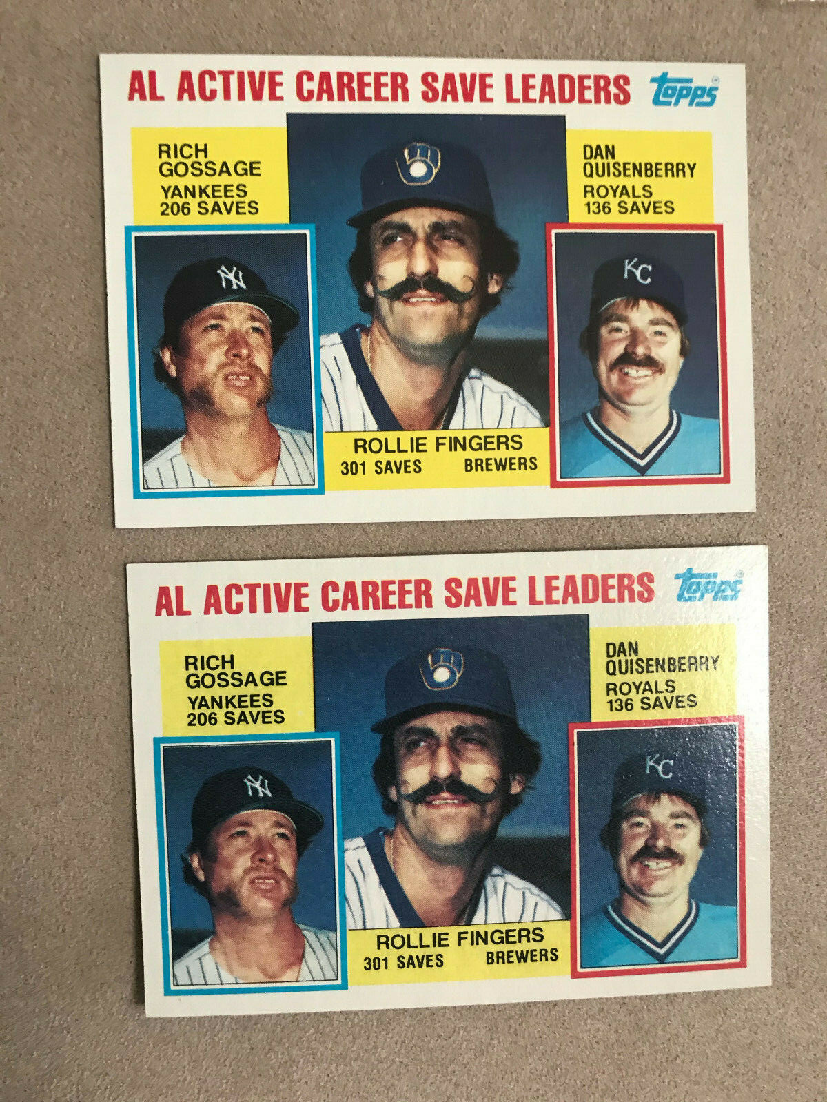 1984 Topps #718 Saves Leaders Rollie Fingers Rich Gossage Dan ...