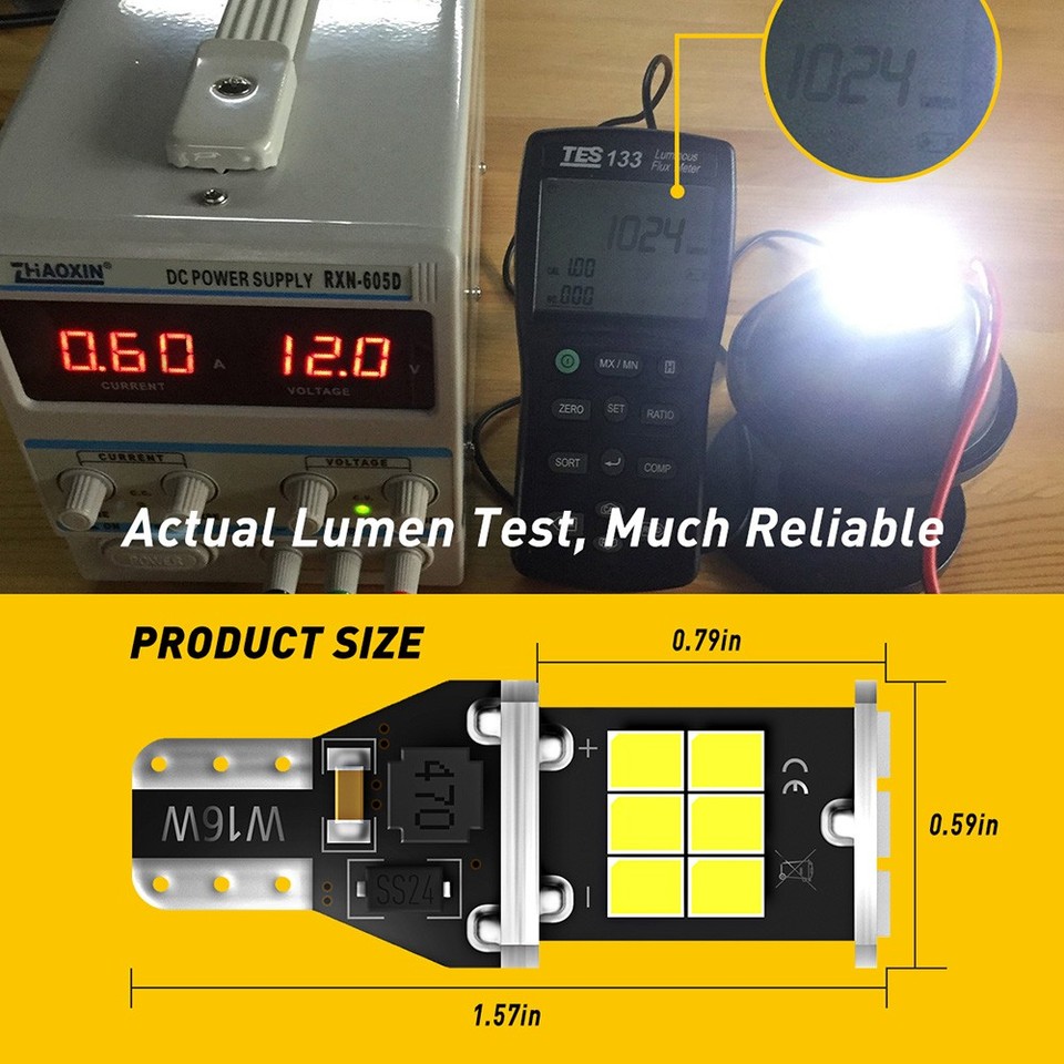 2/4x SALE! T15 921 912 W16W LED Reverse Brake Light Turn Signal Light ...