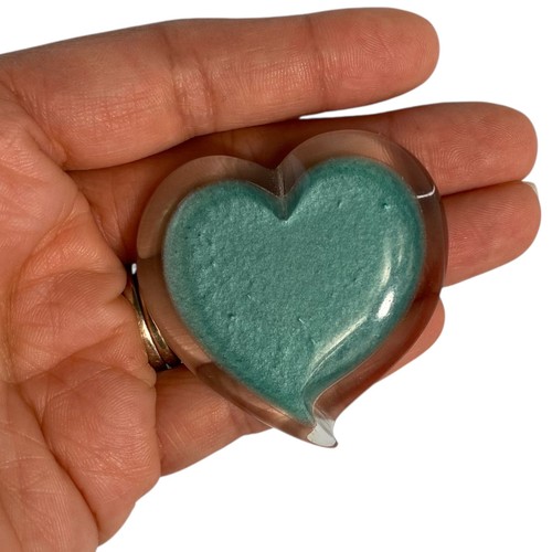 Lucite Heart Pin Brooch Resin Aqua Blue Clear Style Costume Jewelry ...