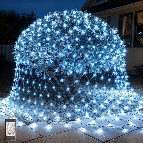14.8FT x 5FT Christmas Net Lights, 300 LED Cool White Net Lights ...