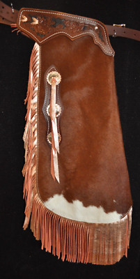 Custom Made Leather Chinks/Hair On Cowhide Chaps/Made In USA | eBay