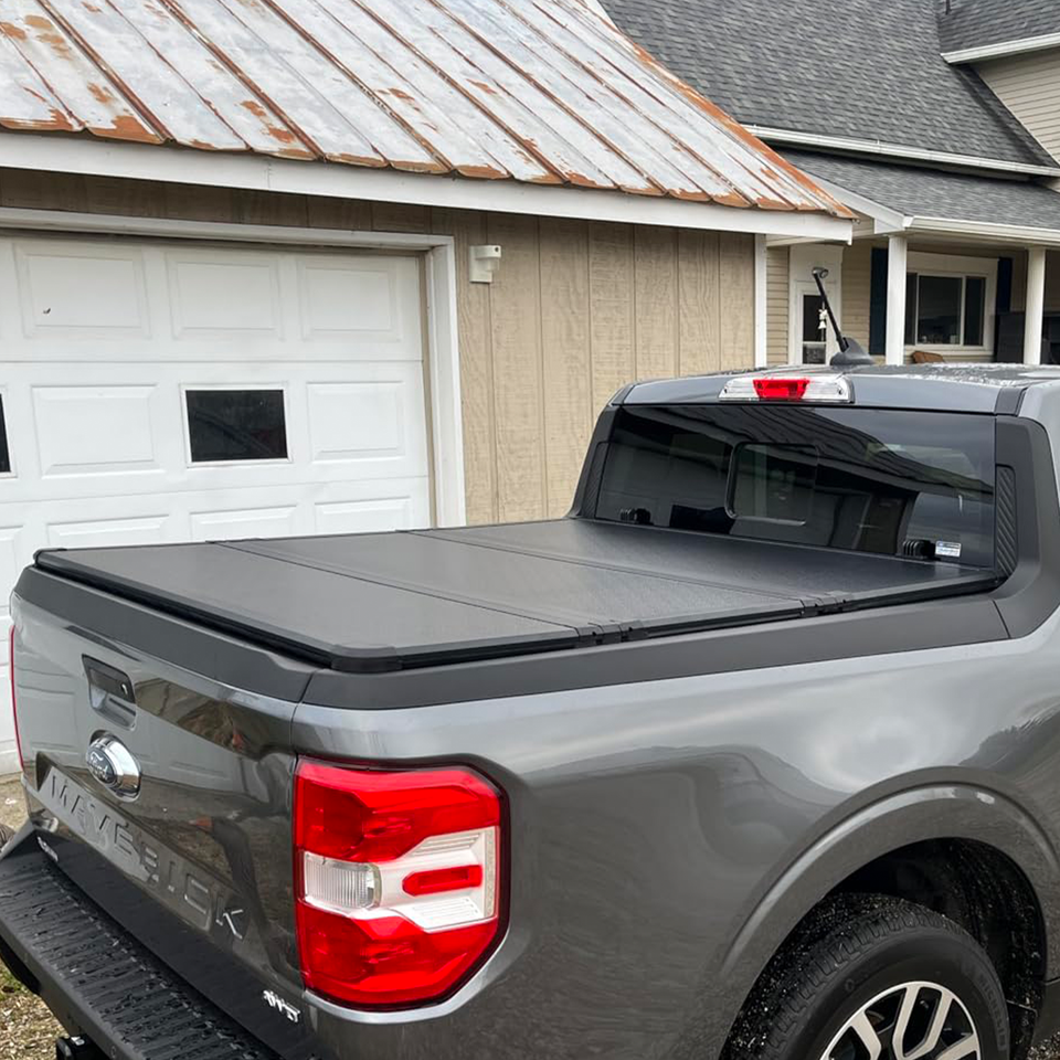 Fiberglass Tonneau Cover For 4.6FT 2022-2025 Ford Maverick Hard Tri ...