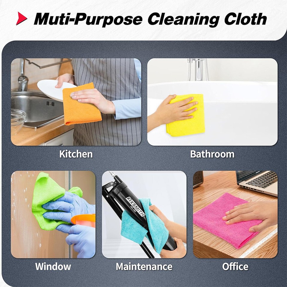 Microfiber Cleaning Cloth Set of 50 Towel Rag Car Polishing Detailing ...