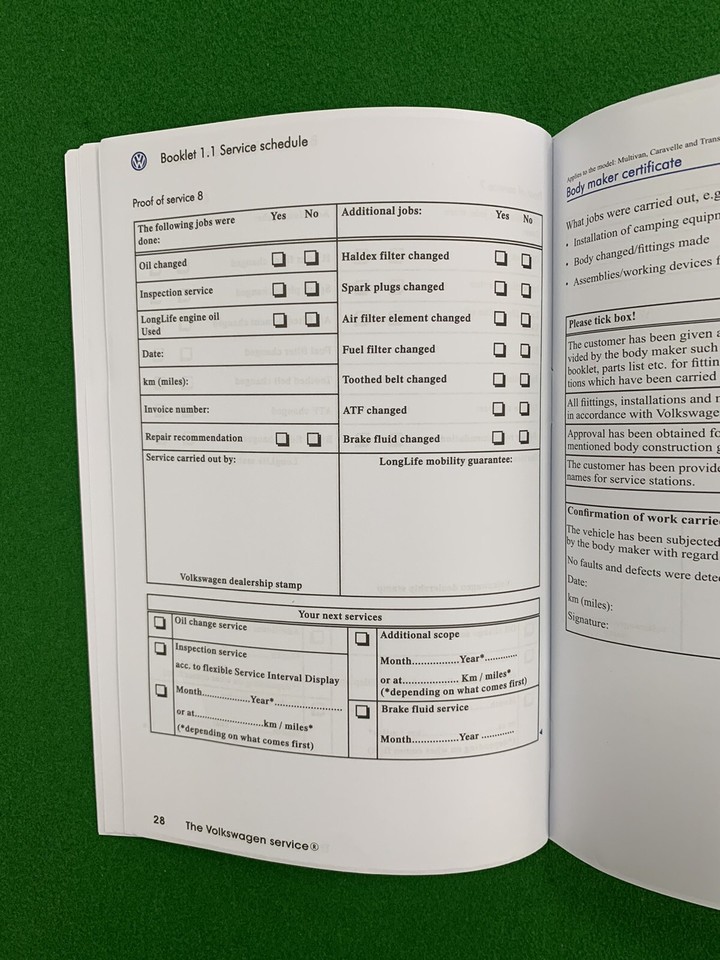 VW VOLKSWAGEN POLO SERVICE BOOK NEW UNUSED ALL MODELS PASSAT GOLF POLO ...