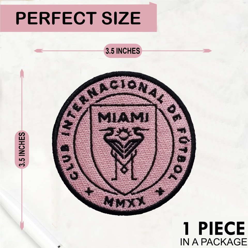 Inter Miami MLS Club Logo Iron On Patch-Sew Patch-Embroidered Patch 3.5 ...