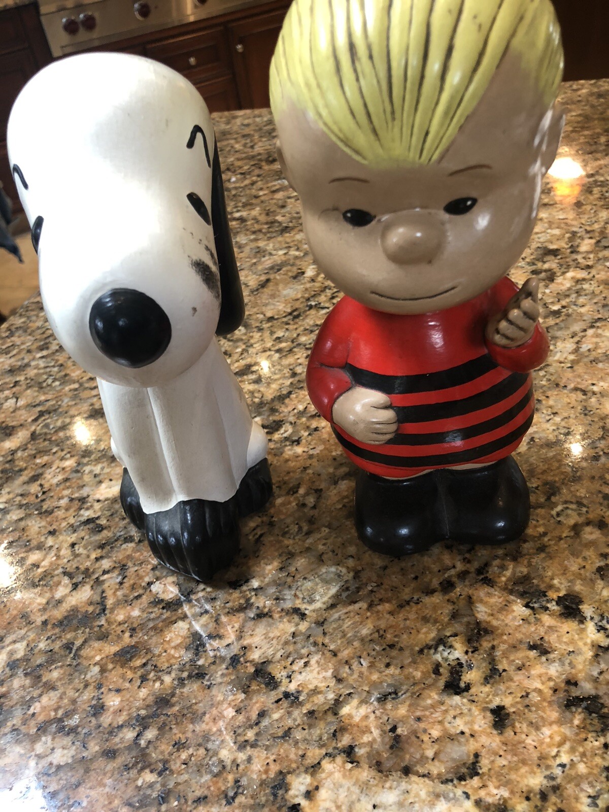 Vntg Peanuts Snoopy Linus Van Pelt Ceramic Figurines Hand Painted Set 2 ...