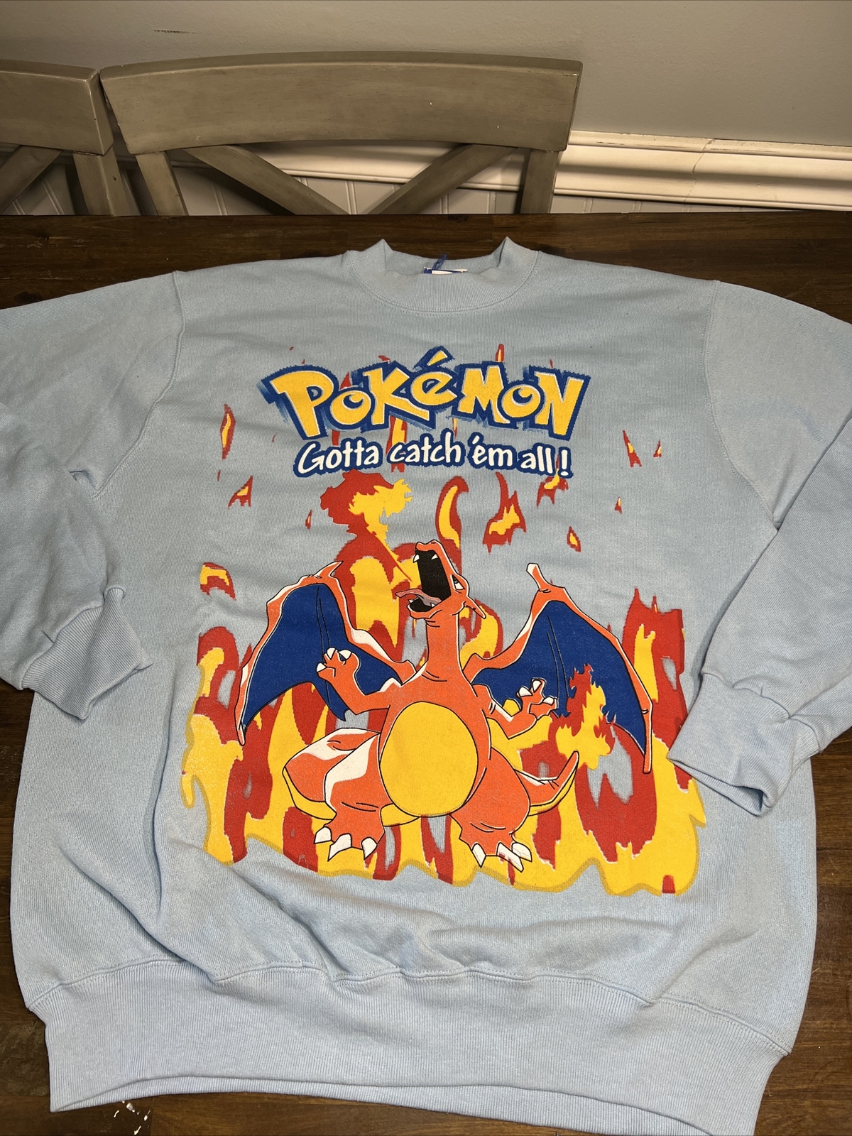 VTG 90’s Pokémon pokemon Tultex Charizard Blue Sweats… - Gem