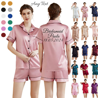 UK Personalized Womens Pyjamas Pjs Wedding Bridesmaid Birthday Party ...