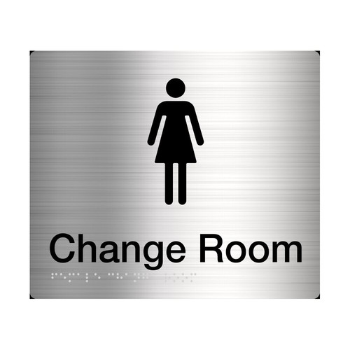 Tim The Sign Man Female Change Room Amenity Sign Braille Stainless ...
