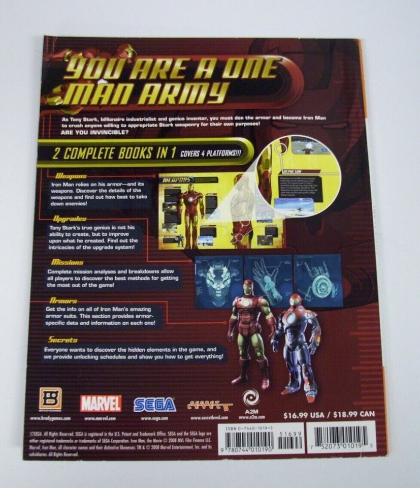 Iron Man Official Strategy Guide Brady PS2/3 Wii Xbox Sega Marvel | eBay