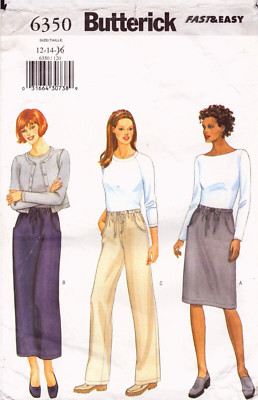 Butterick 6350 ~ Size 12-14~Misses/Petite/Straight Skirt/Straight-Leg ...